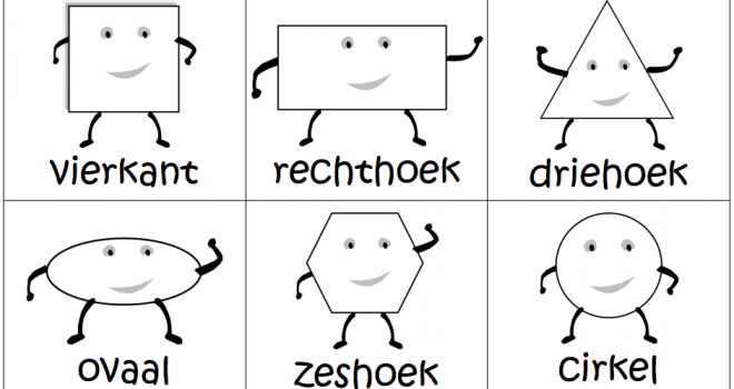 Poster 'vormen' - Juf Inger | Vormen leren, Vorm knutselen, Vormen