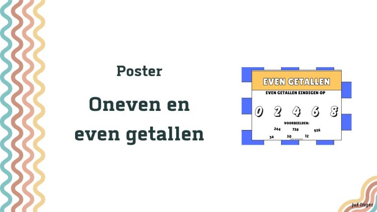 Oneven en even getallen - posters - jufinger.nl